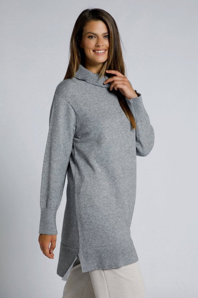 Ulla Popken Rollkragenpullover Longpullover Weiter Rollkragen Langarm