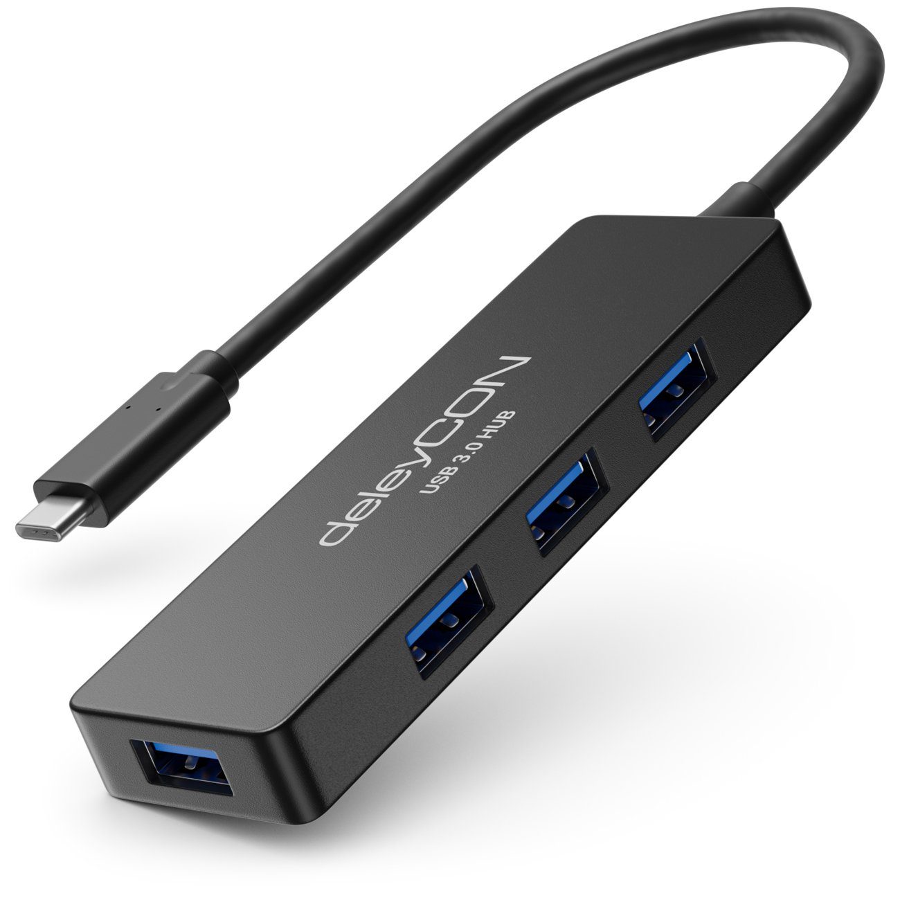 deleyCON deleyCON 4 Port USB 3.0 HUB mit USB C-Stecker Datenhub USB USB ...