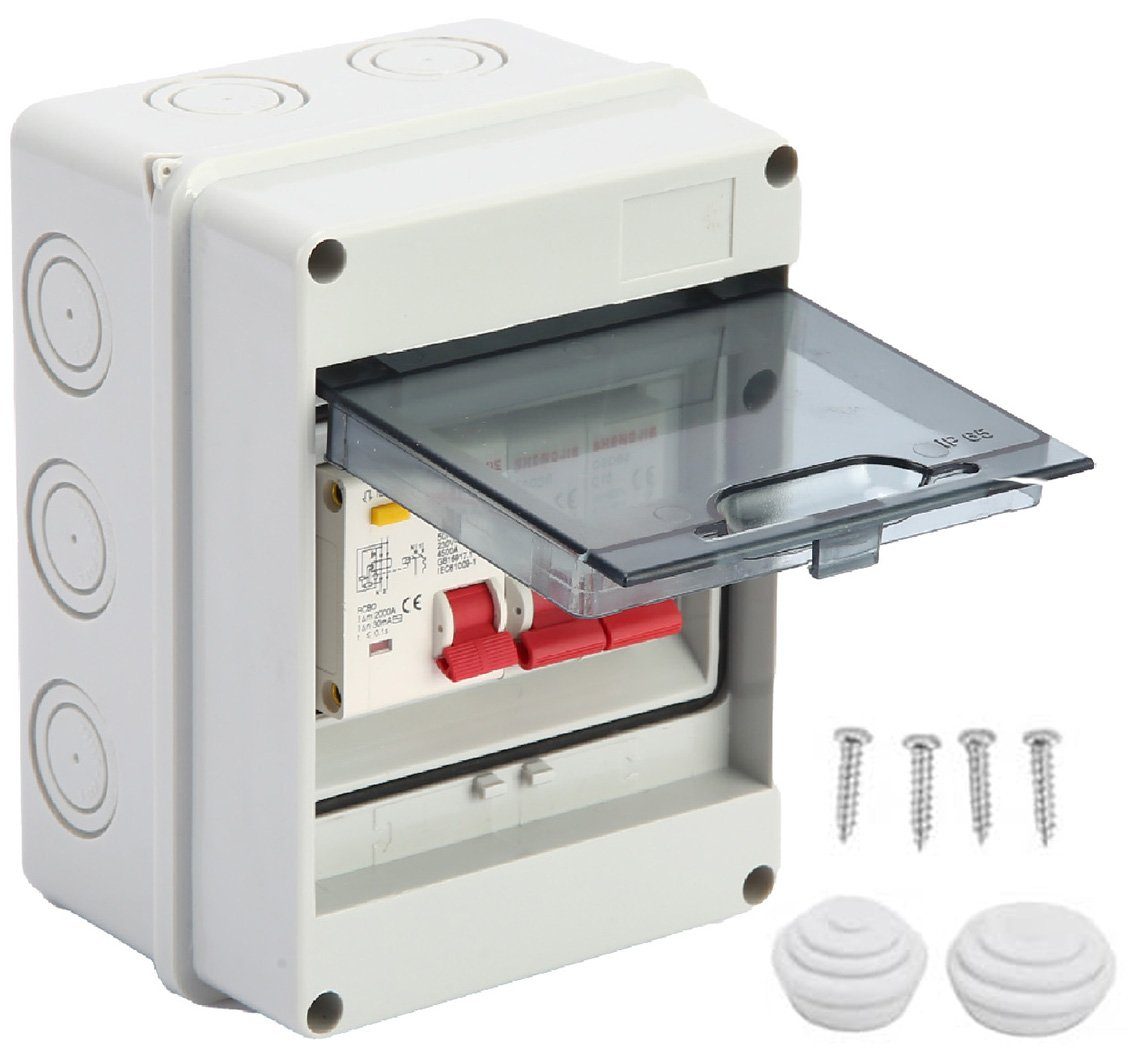 Rutaqian Verteilerbox Sicherungskasten Aufputz 2-Wege Verteilerkasten Leitungsschutzschalter ...