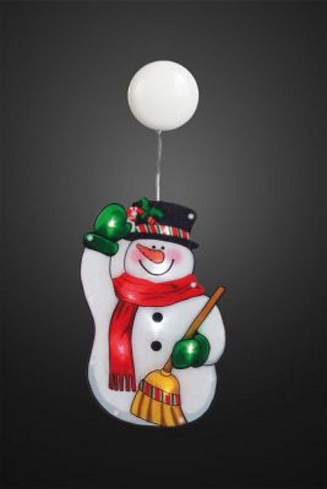 Hellum Led Dekofigur Hellum Led Schneemann Pvc Mit Saugnapf 8 Bs Weiß