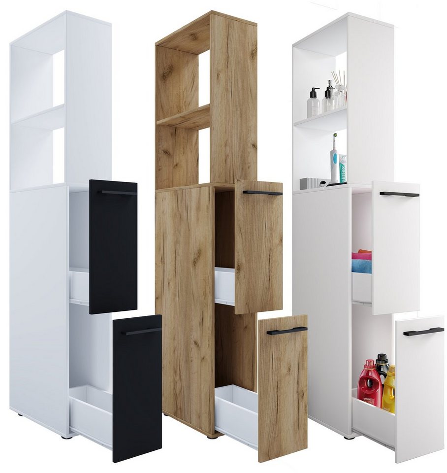 Vcm Hochschrank Holz Badmöbel Nischenschrank Schublade Sadilo Xl 1 St
