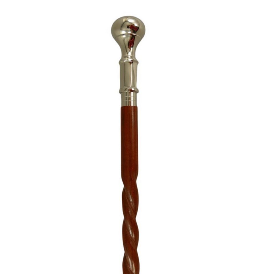 Linoows Dekoobjekt Spazierstock Vintage Gehstock Mit Silbernem Knauf