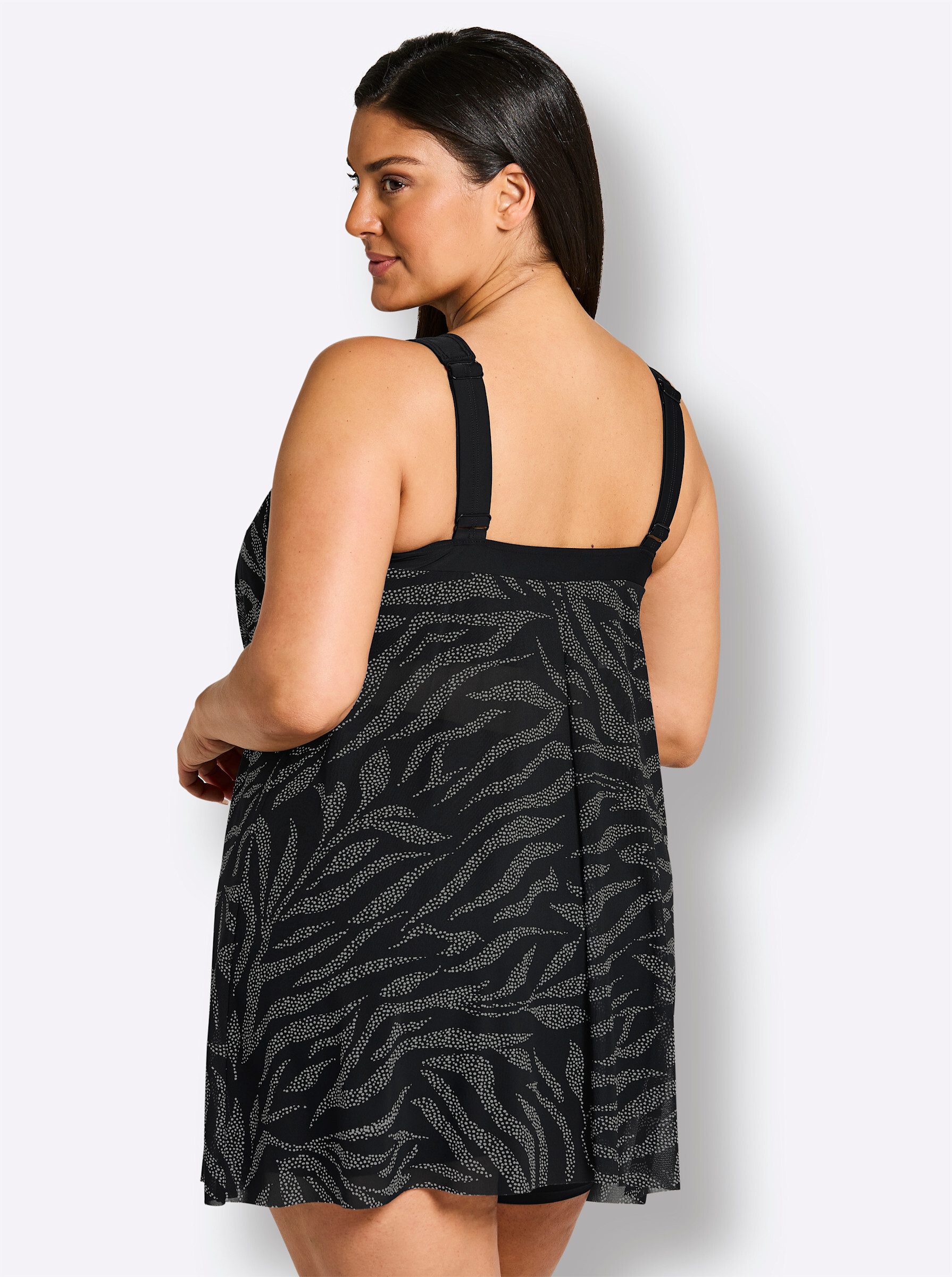 Sheego Tankini-Top Tankini-Oberteil, Bedruckte Mesh-Qualität