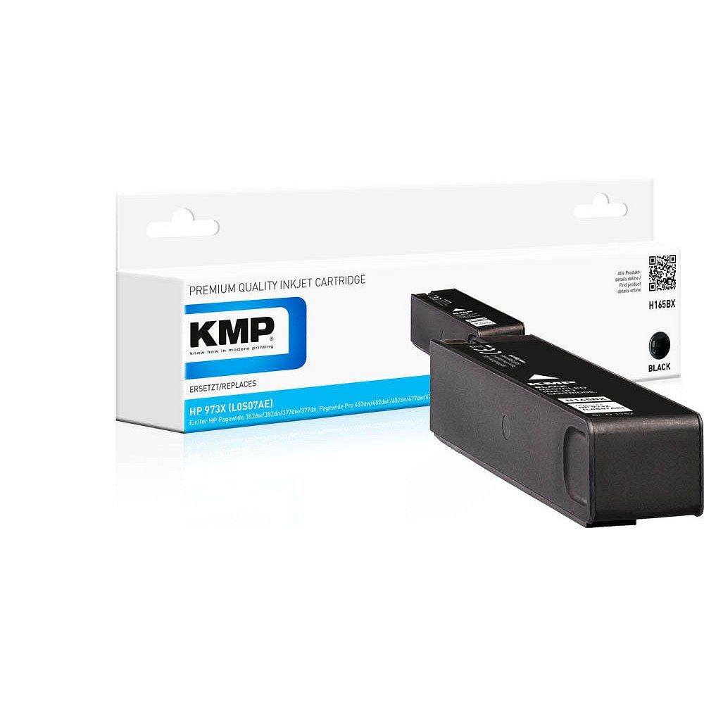 KMP 1 Tinte H165BX ERSETZT 973X - black Tintenpatrone (1 Farbe, 1-tlg), Seitenleistung ca. 10. ...