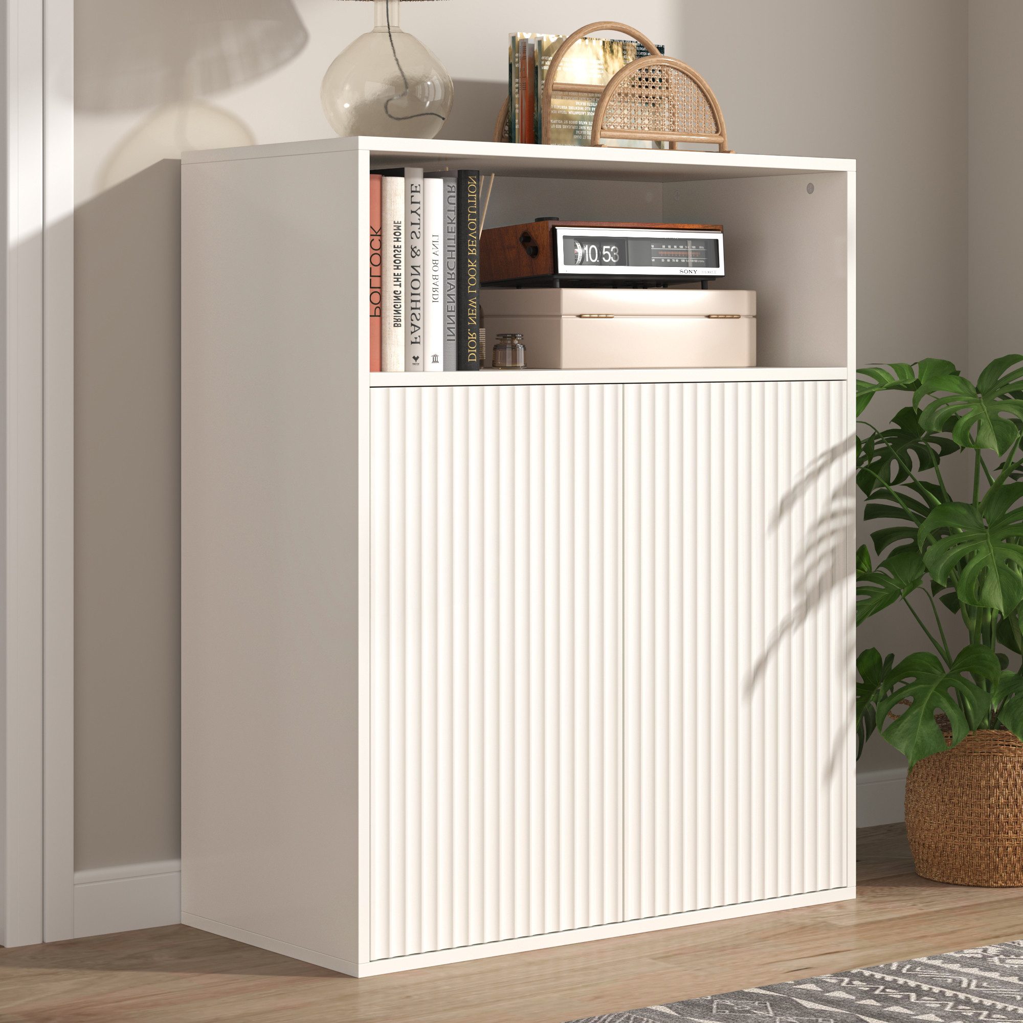 Redom Sideboard Aufbewahrungsschrank Mit Zwei Magnetischen Türen