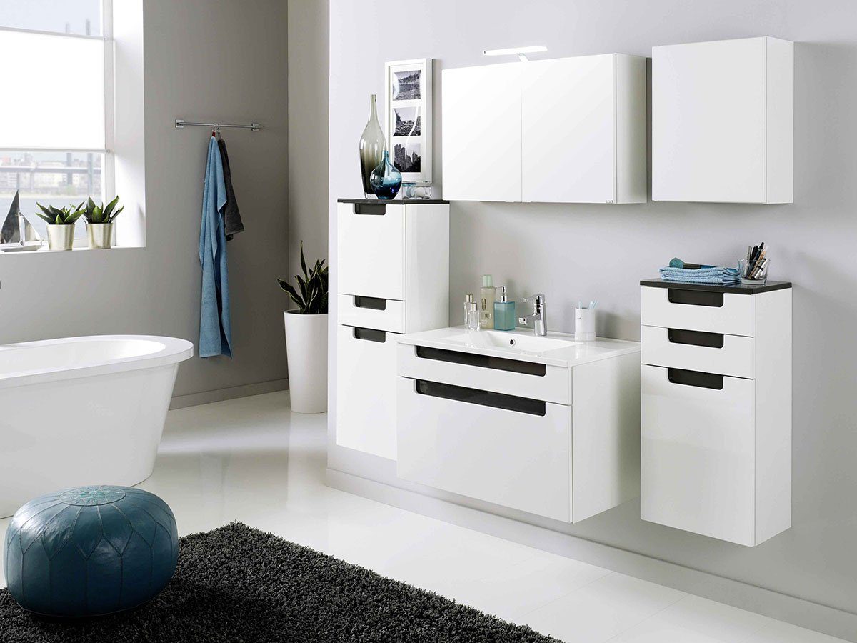 Möbelando Badezimmer Set Siena 6 St Modernes 6 Teiliges Badezimmer
