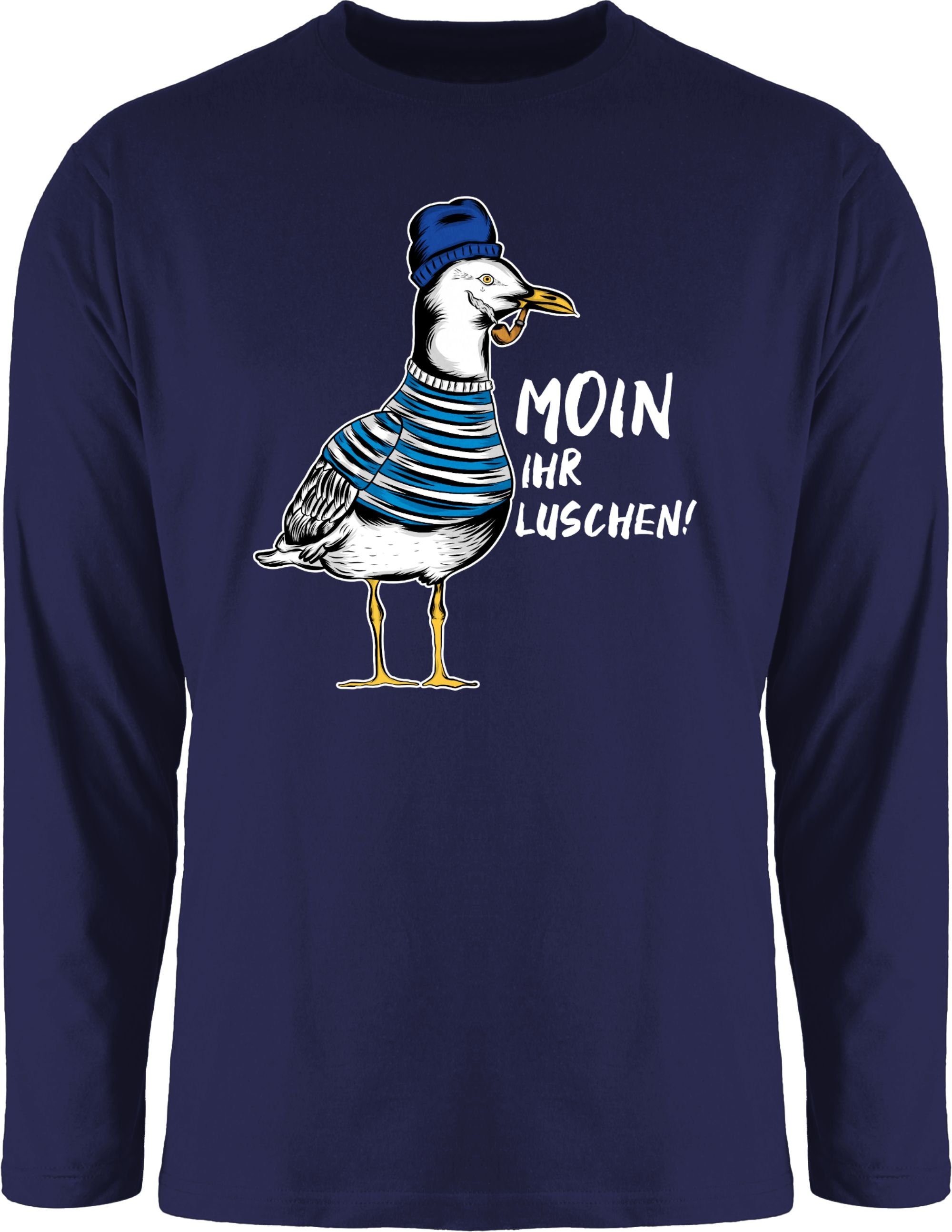 Shirtracer Rundhalsshirt Moin ihr Luschen - Coole Möwe - Weiß - Sprüche ...