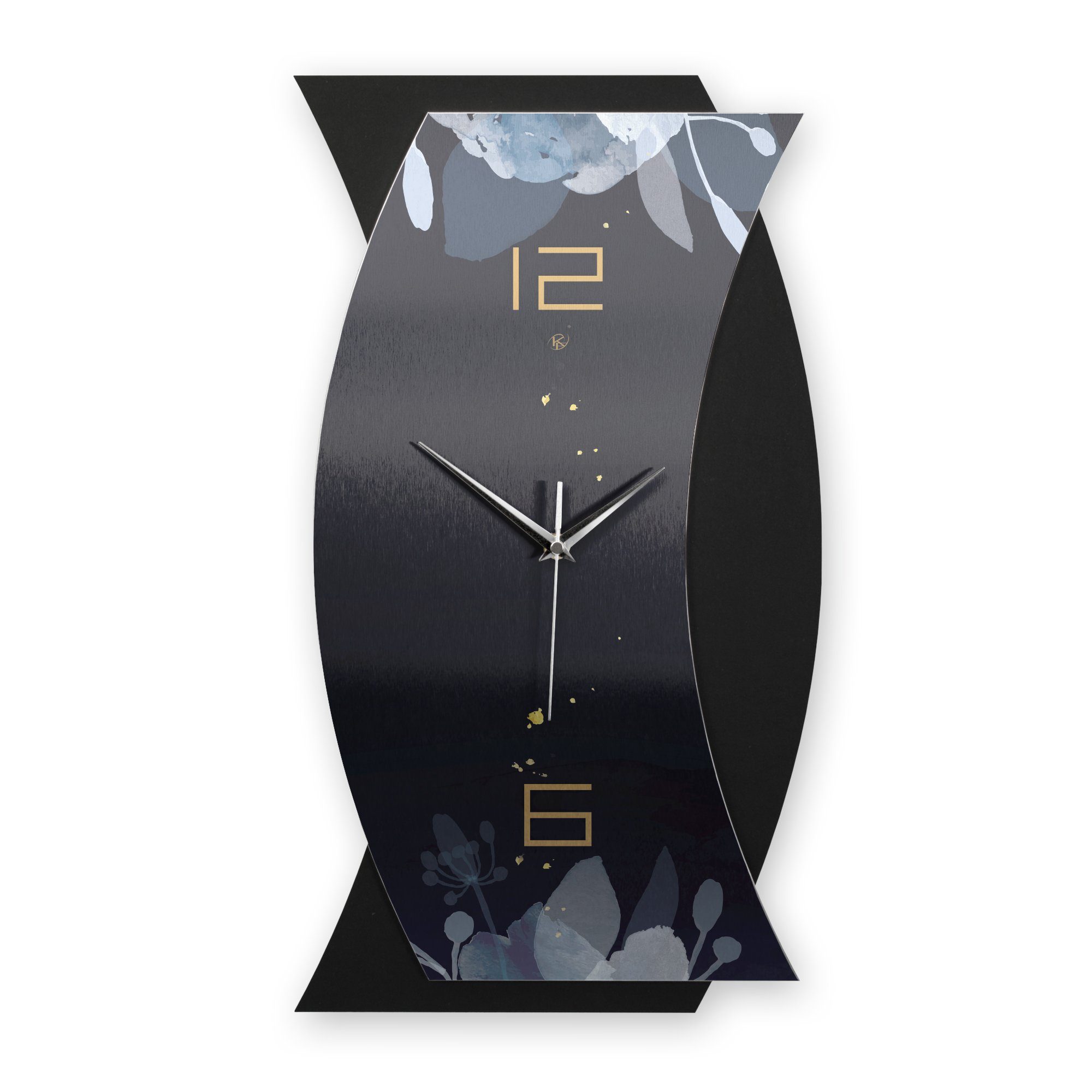 Kreative Feder Wanduhr 3d Designer Wanduhr Blue Flower Funkuhr Oder