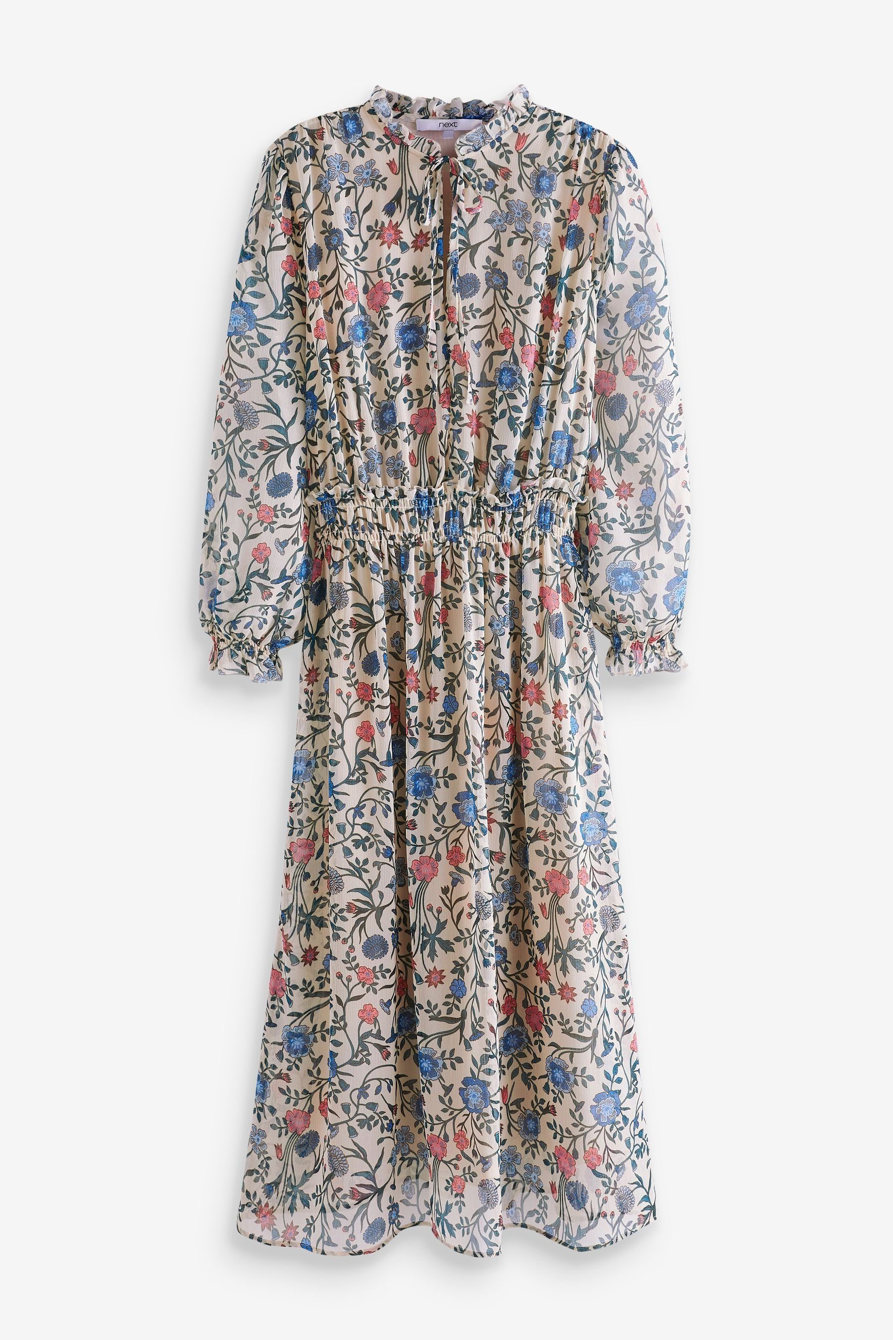 Next Midikleid Langärmeliges Midi Kleid Aus Chiffonmix 1 Tlg