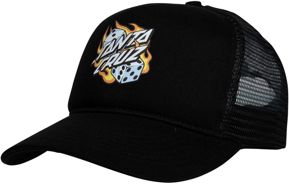 Santa Cruz Snapback Cap Flaming Dice Dot Meshback
