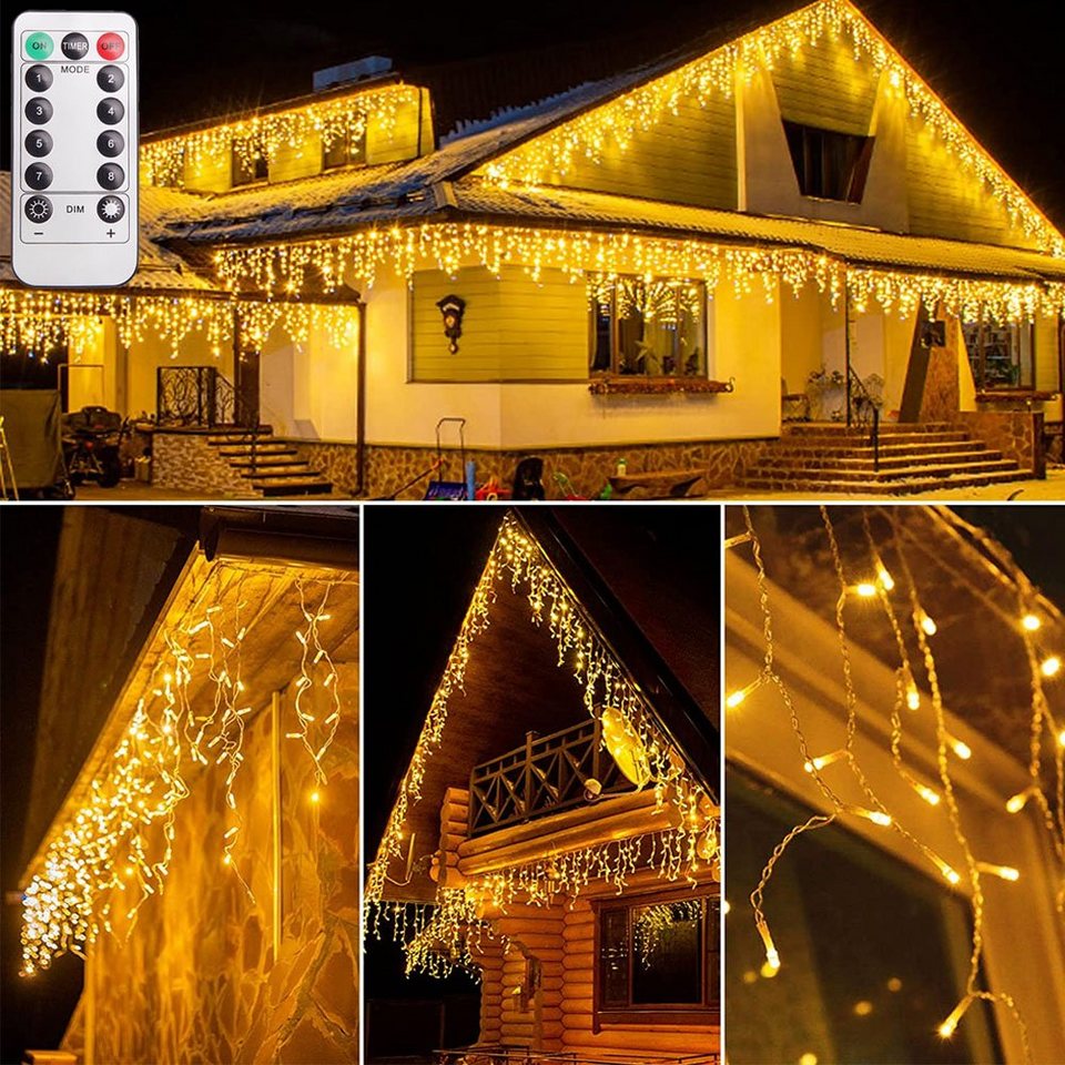 Xersek Led Gartenleuchte 5m Led Lichtervorhang Eisregen
