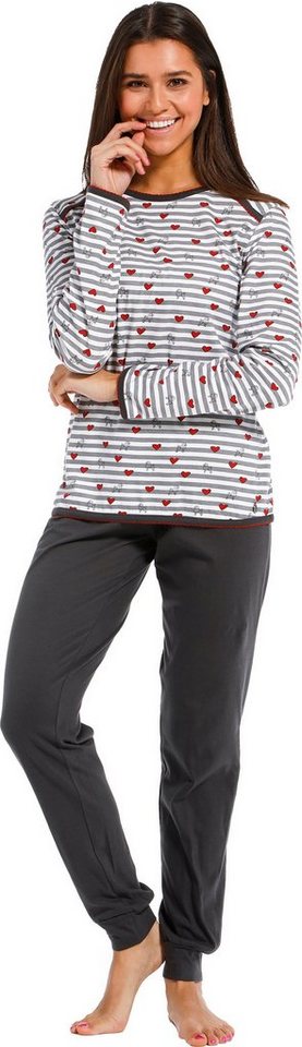 Rebelle Schlafanzug Damen Schlafanzug Mit Herzen« 2 Tlg Baumwolle