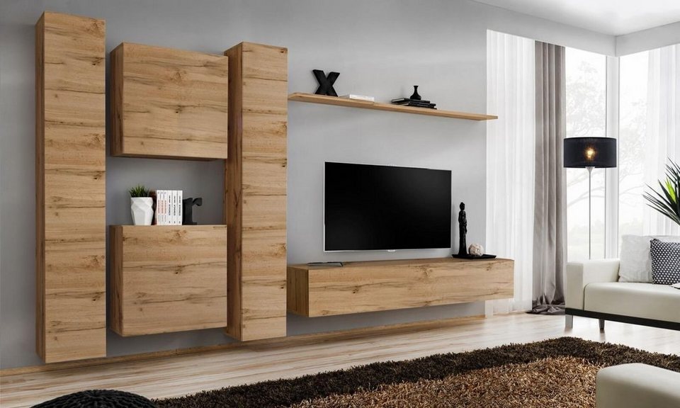 Jvmoebel Wohnzimmer Set Wand Schrank Wohnzimmer Designer Wohnwand Wand