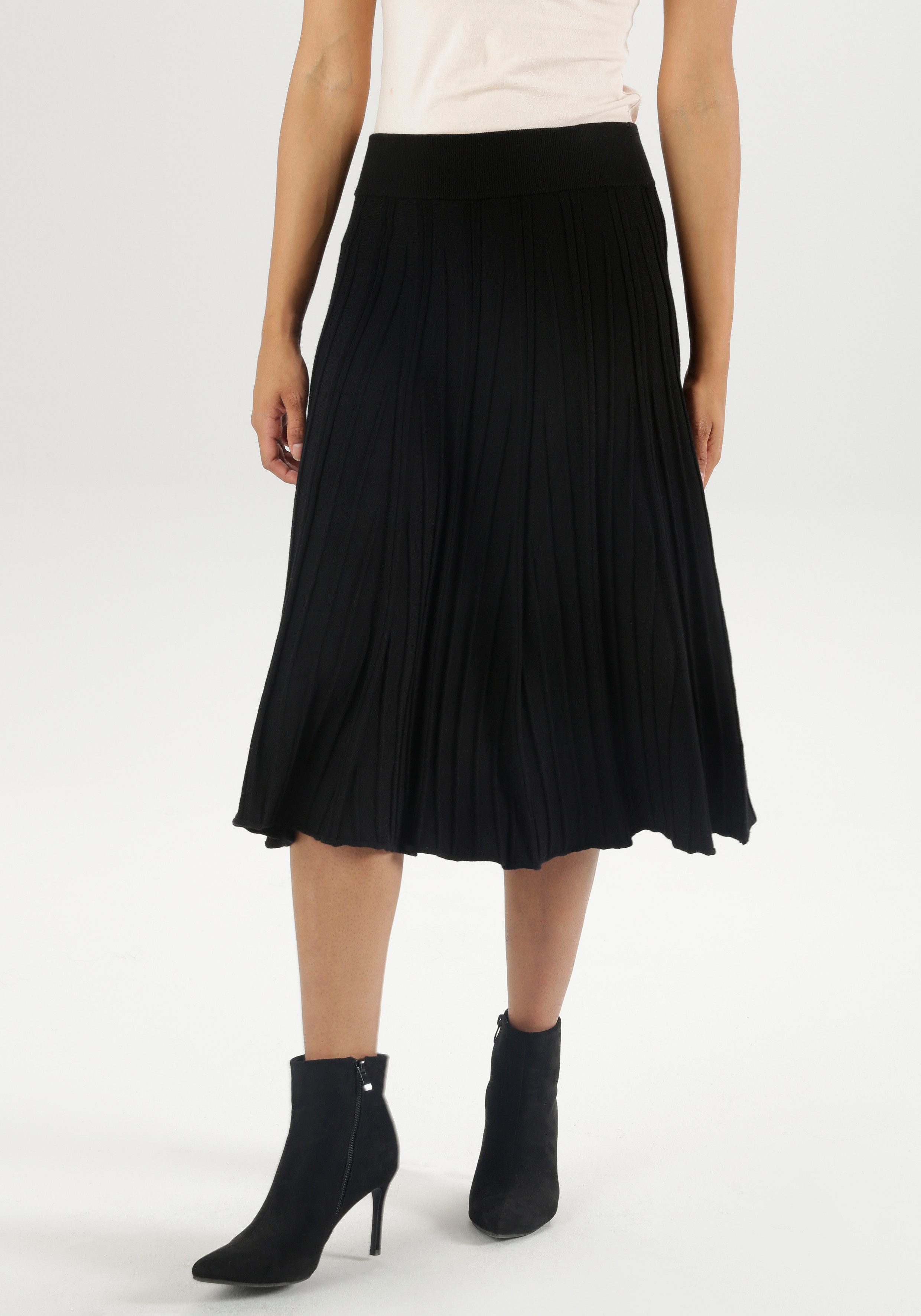 Aniston Selected Strickrock Unifarben Mit Strukturiertem Muster