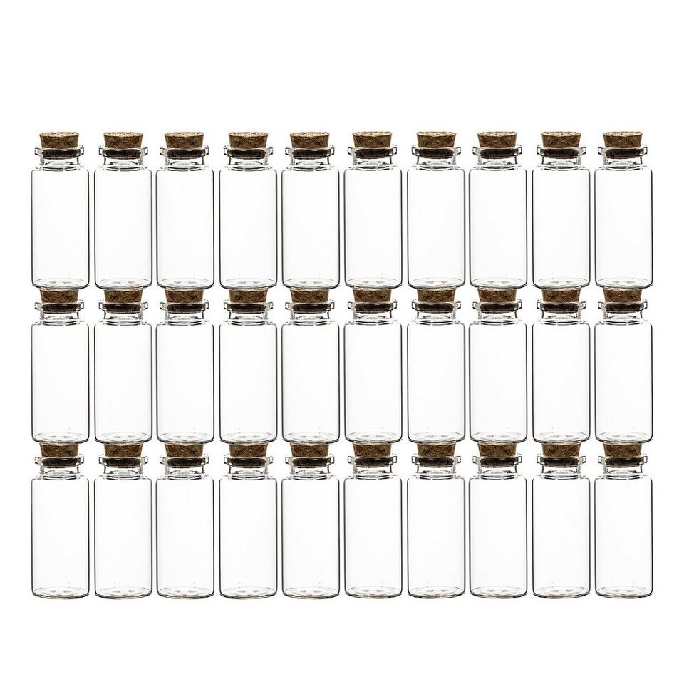 Bigdean Gewürzbehälter 30er Set Gewürzgläser Korken Deckel 30ml Klein