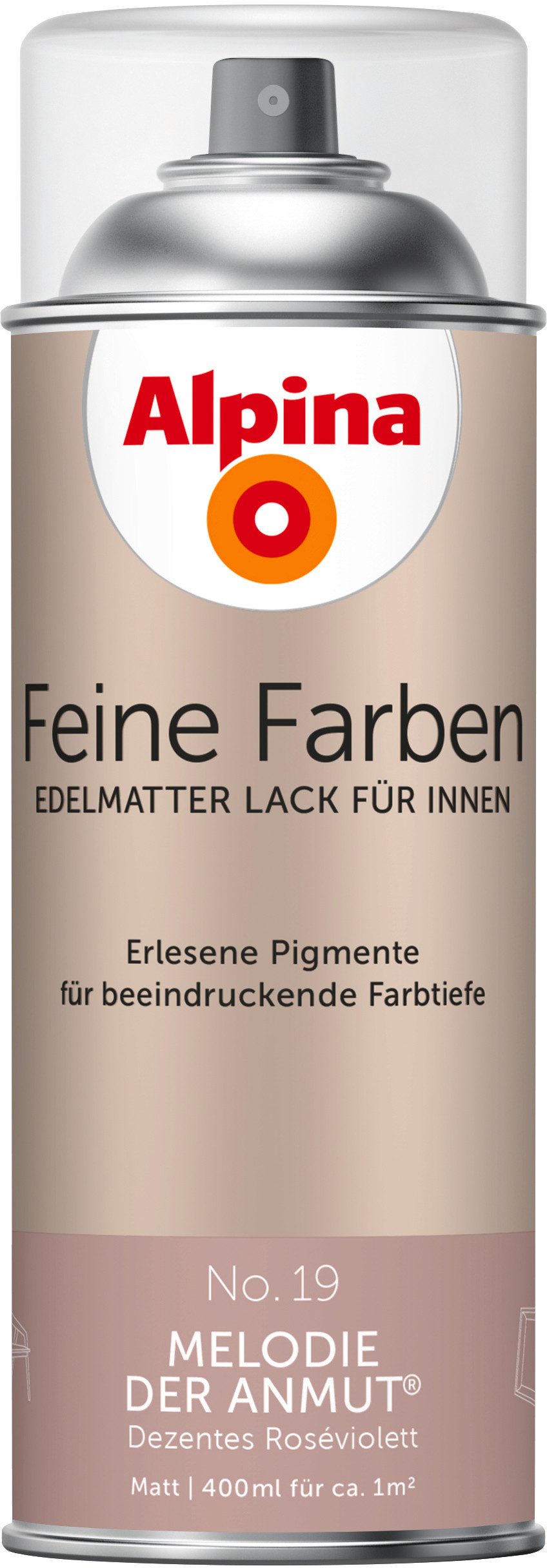 Alpina Sprühlack Feine Farben Sprühlack 400ml, Erlesene Pigmente für beeindruckende Farbtiefe