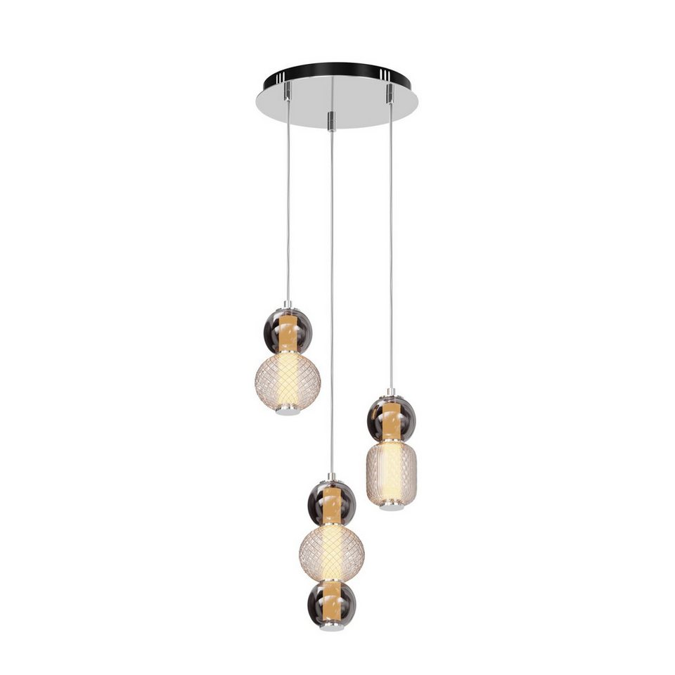 Licht Erlebnisse Pendelleuchte Ina Led Warmweiß Metall Rauchglas Led