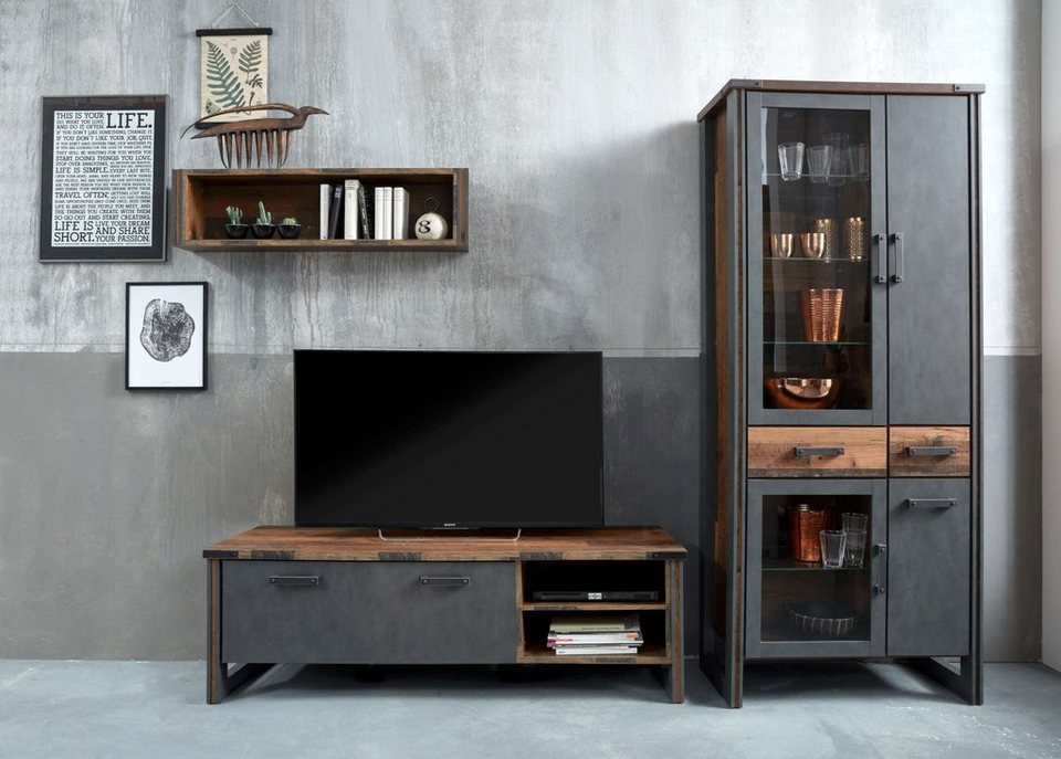 99rooms Wohnwand Mile I Altes Holz Grau Funktionalität Im Trendigen Design