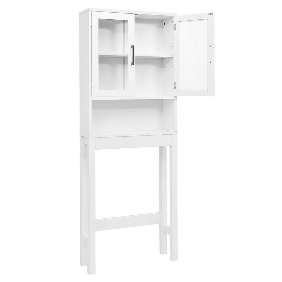 Costway Hochschrank Badezimmerregal 3 Stufig Mit 2 Türen
