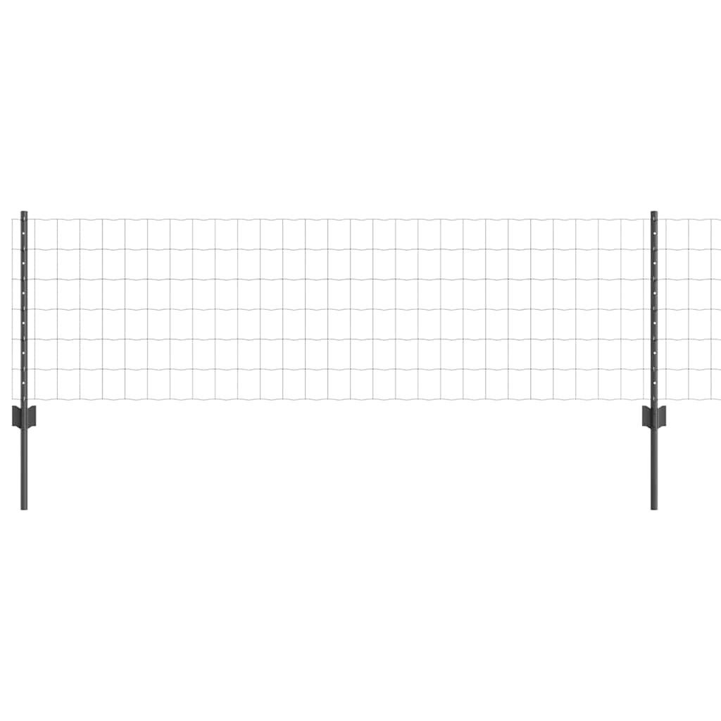 vidaXL Zaun, Zaun mit Pfosten Grün 0,6 x 25 m Stahl und PVC, Gartenzaun