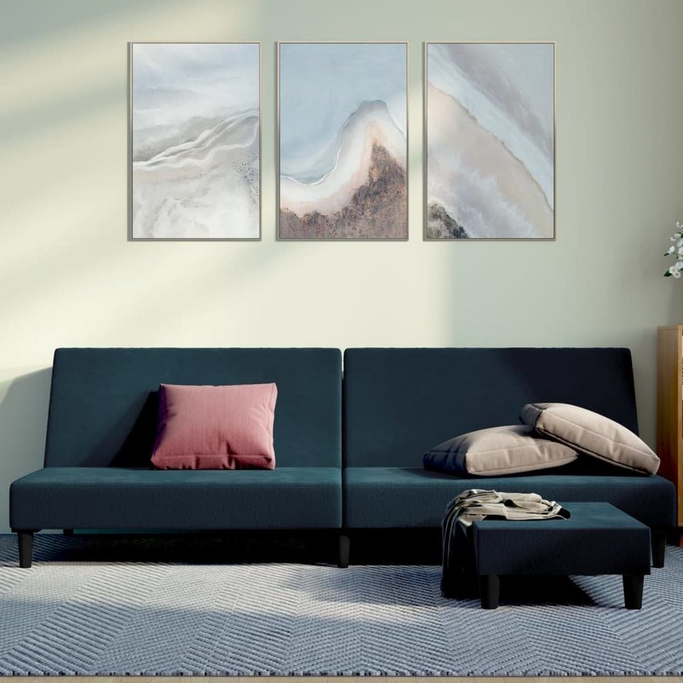 Möbelando Schlafsofa Gyhum Aus Samt In Blau Abmessungen Bht
