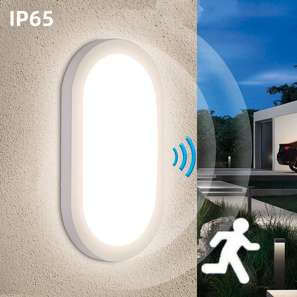 Letgospt Led Wandleuchte Mit Bewegungsmelder Ip65 Kaltweiß 16w