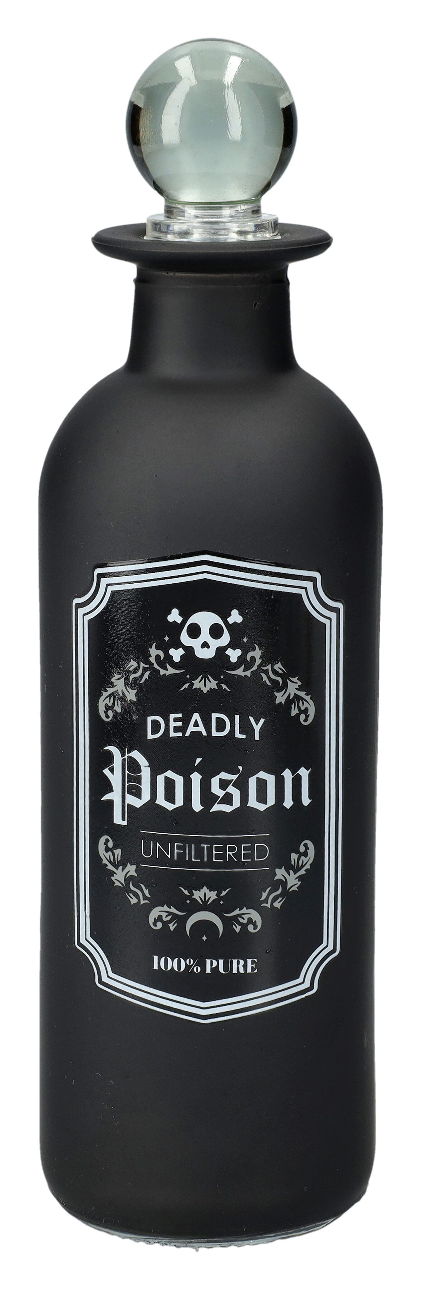 Figuren Shop GmbH Dekoobjekt Deko Glasflasche - Deadly Poison Trank - schwarze Dekoflasche Gothic D
