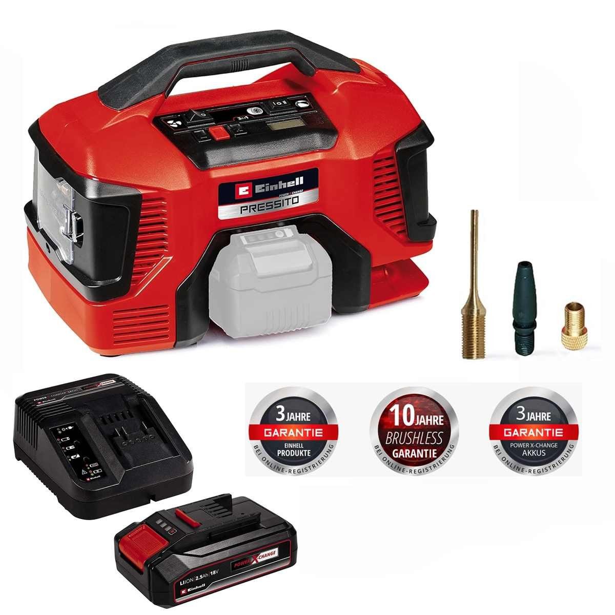 Einhell Akku-Handkompressor Einhell PRESSITO 18/21 X-Change 18 V mit ...