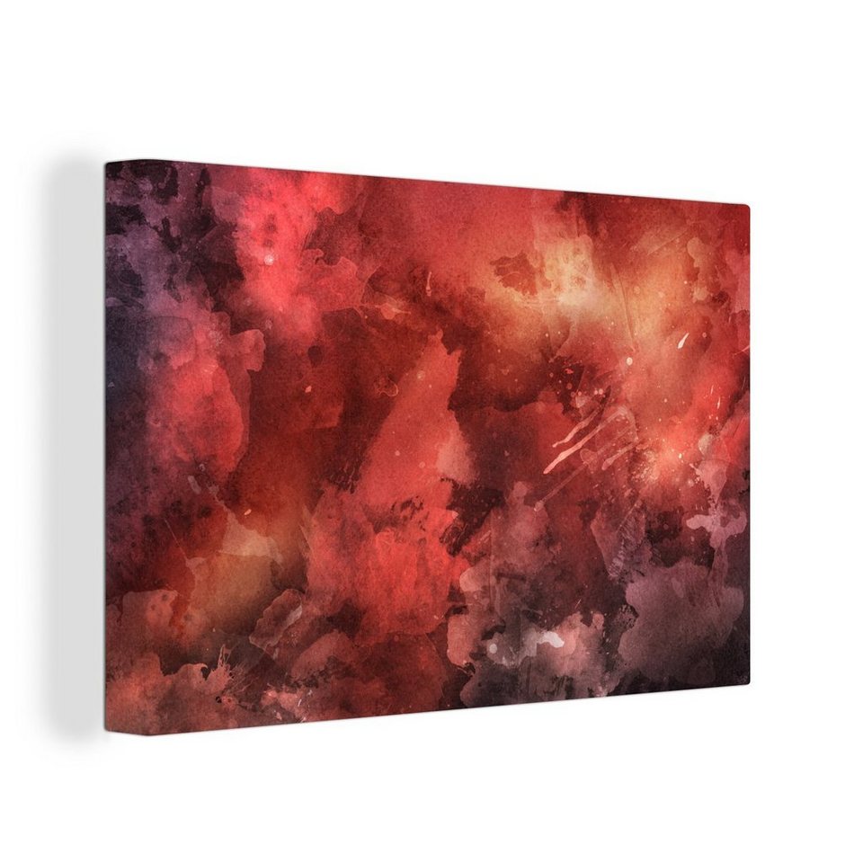 Onemillioncanvasses® Leinwandbild Aquarell Abstrakt Rot 1 St