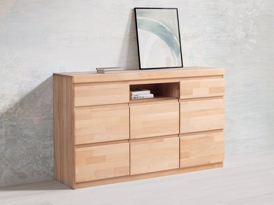 Home Affaire Sideboard Oslo Breite Ca 135 Cm Teilmassiv 2 Türen 2