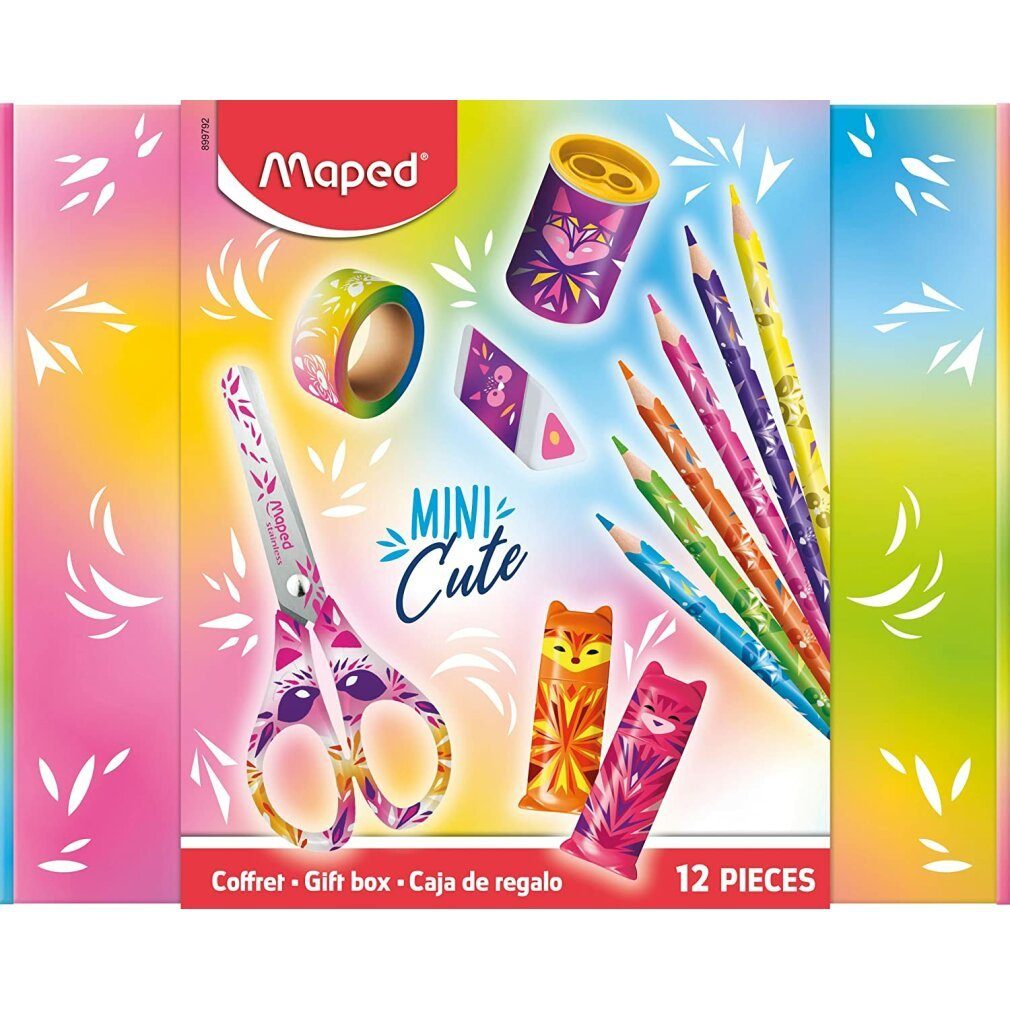 MAPED Bleistift Schreibset MINI CUTE bunt, 6x Buntstifte MINI CUTE