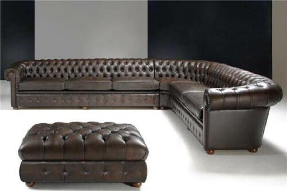 Jvmoebel Ecksofa Klassische Ecksofa Polster Sitz Chesterfield 100