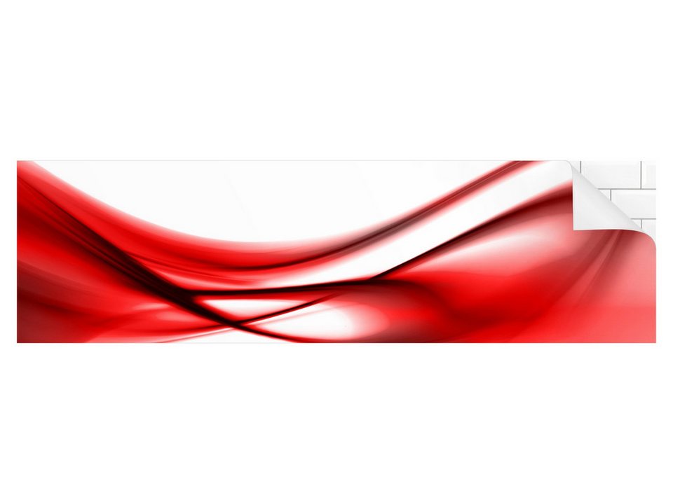 Bilderdepot24 Küchenrückwand Rot Dekor Abstrakt Wandpaneel Red Touch