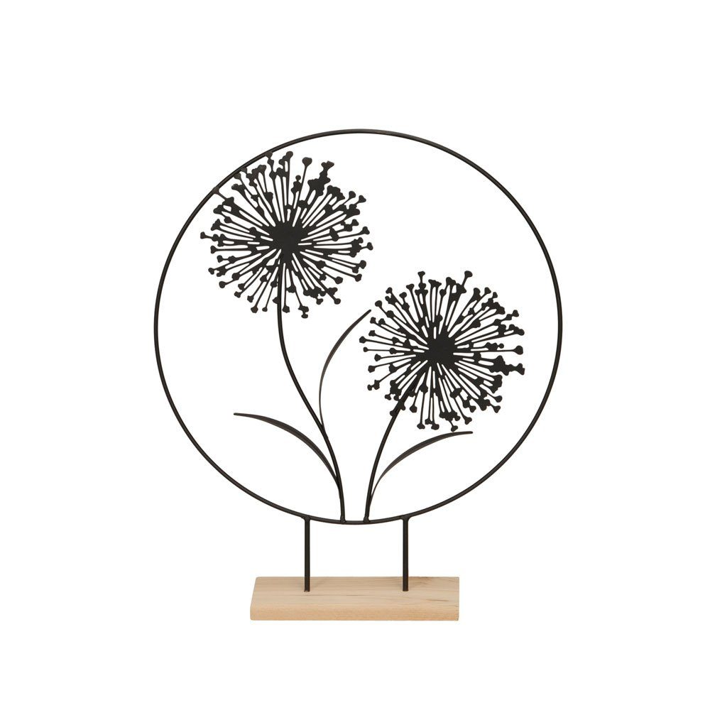 Posiwio Dekoobjekt Dekoring Dandelion Schwarz Natur H42cm Dekoaufstel