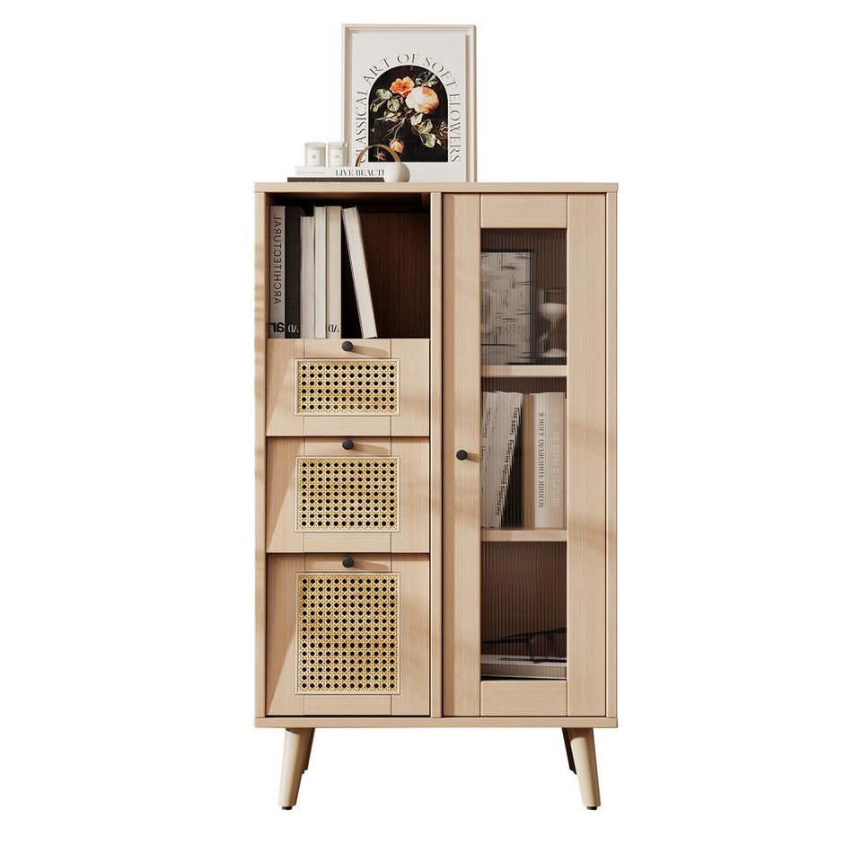 Rutaqian Sideboard Multifunktionales Sideboard 110 Cm Hoch Holzimitat