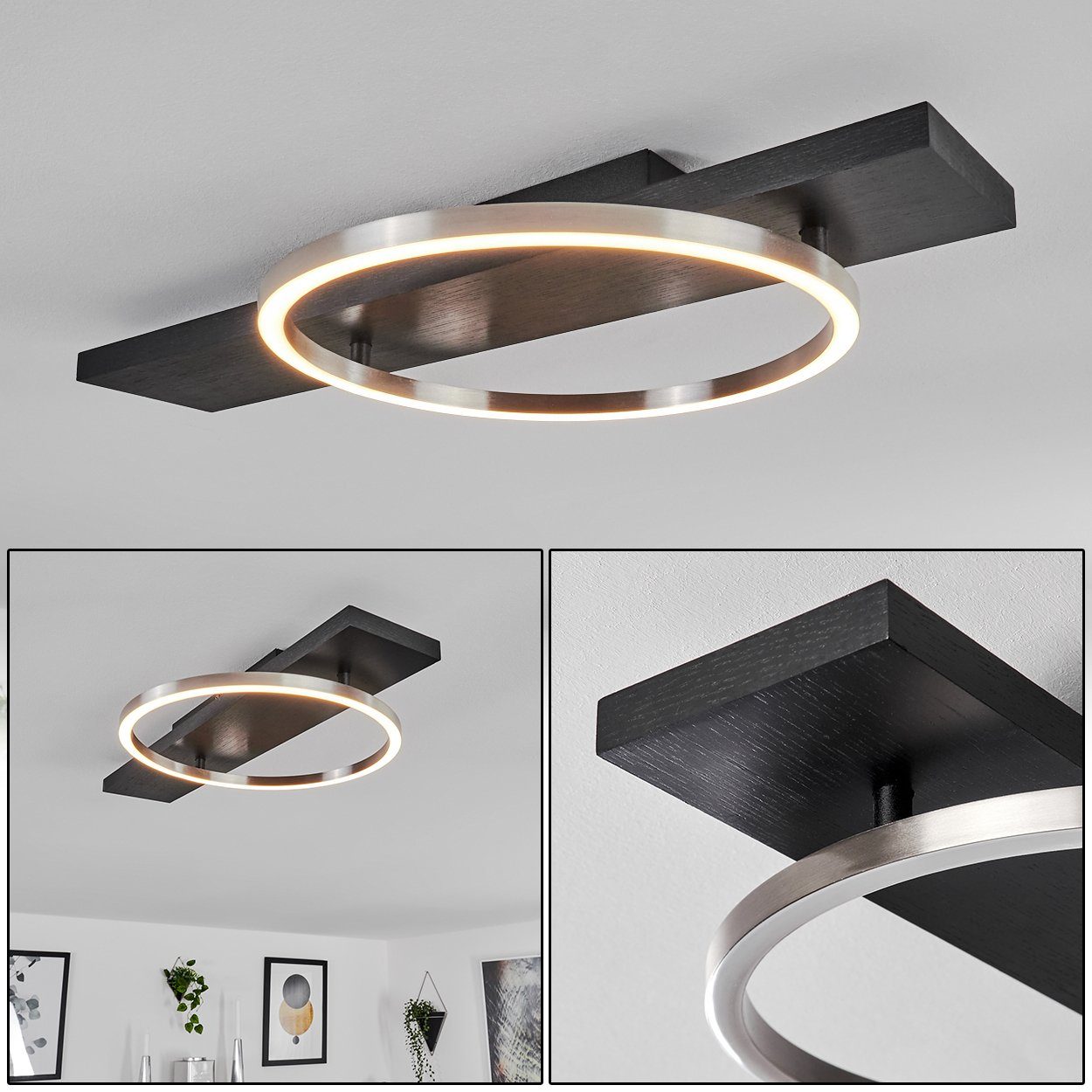 Hofstein Deckenleuchte Palermo Dimmbare Deckenlampe Aus Metallholz