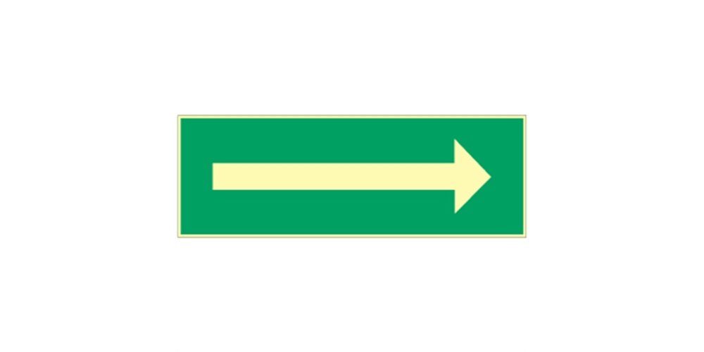 König Werbeanlagen Hinweisschild Richtungspfeil für Rettungszeichen, Symbolschild, 400x200 mm