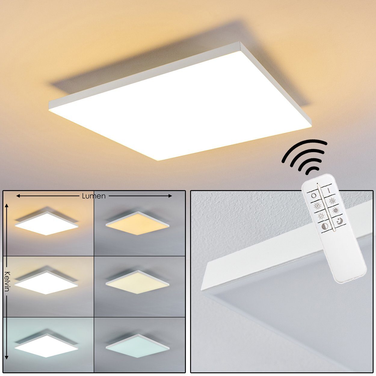 Hofstein Panel Vacil Led Panel Dimmbare Aus Aluminiumin Weiß 30