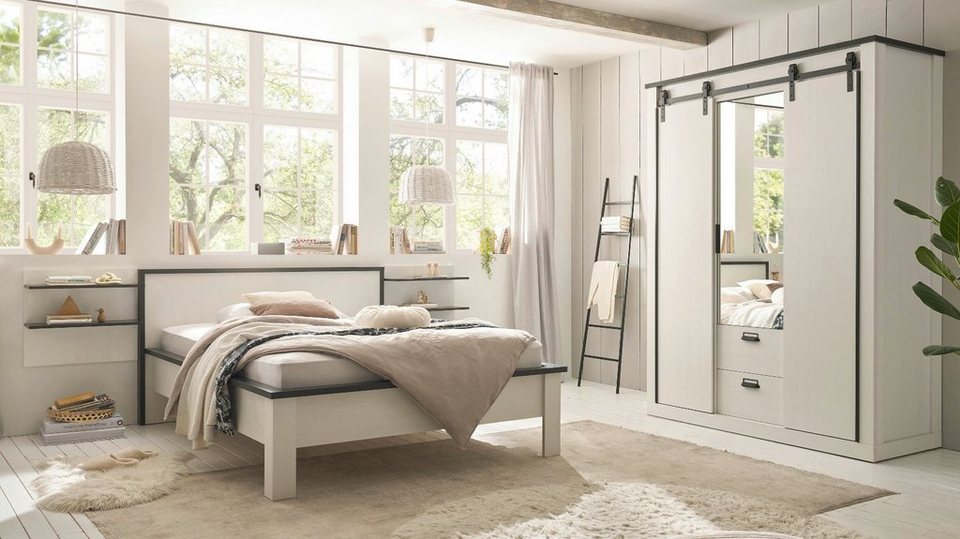 Furndesign Komplettschlafzimmer Stove Schlafzimmer Set Weiß Pinie 4