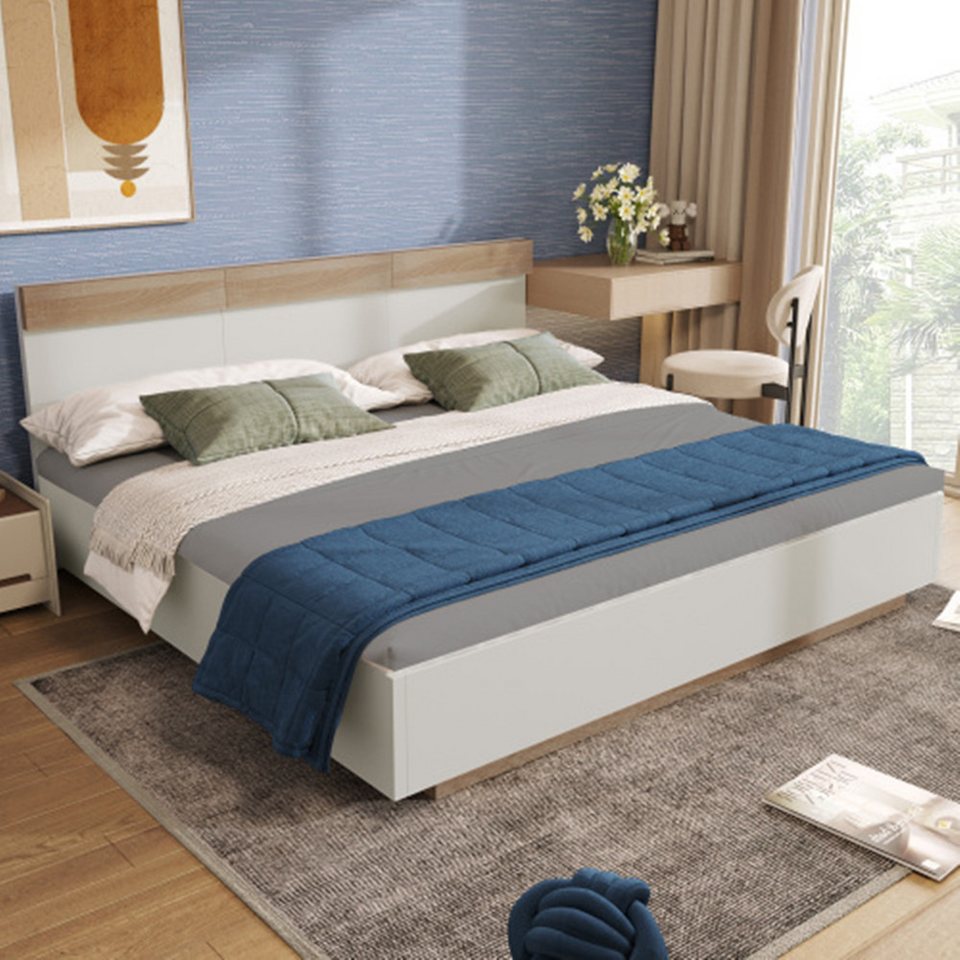 Xdeer Holzbett Doppelbett Holzbett Schwebebett Mit Kopfteil Aus