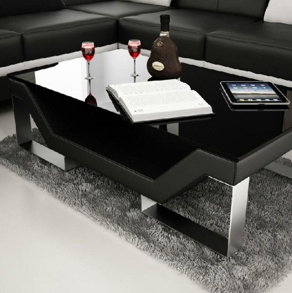 Jvmoebel Couchtisch Sofatisch Glas Design Tisch Wonzimmer Leder Couch