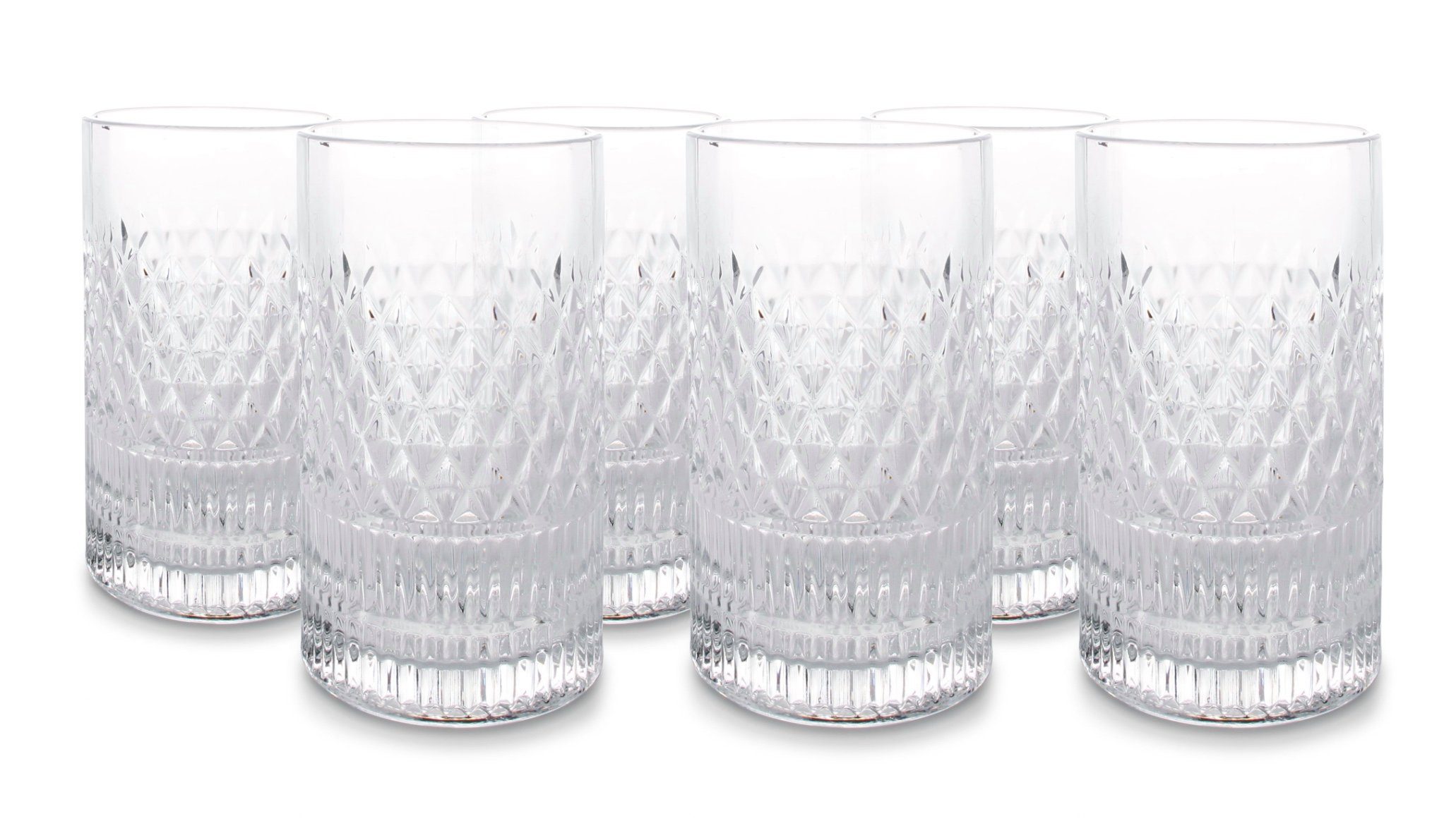 Asphald Glas 6er Set Vintage Longdrink Gläser Set 400ml Trinkglas Glas