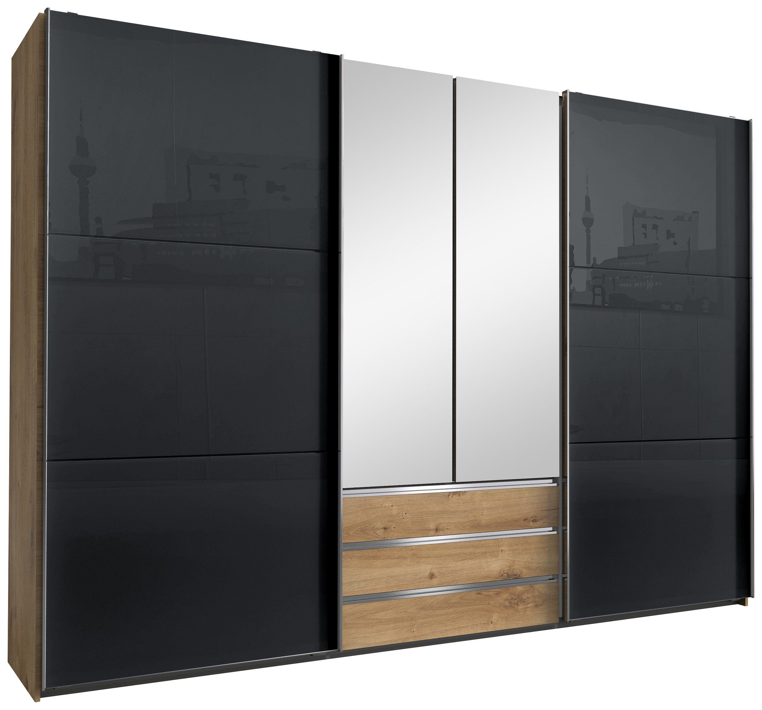 99rooms Schwebetürenschrank Firgas Kleiderschrank Mehrzweckschrank
