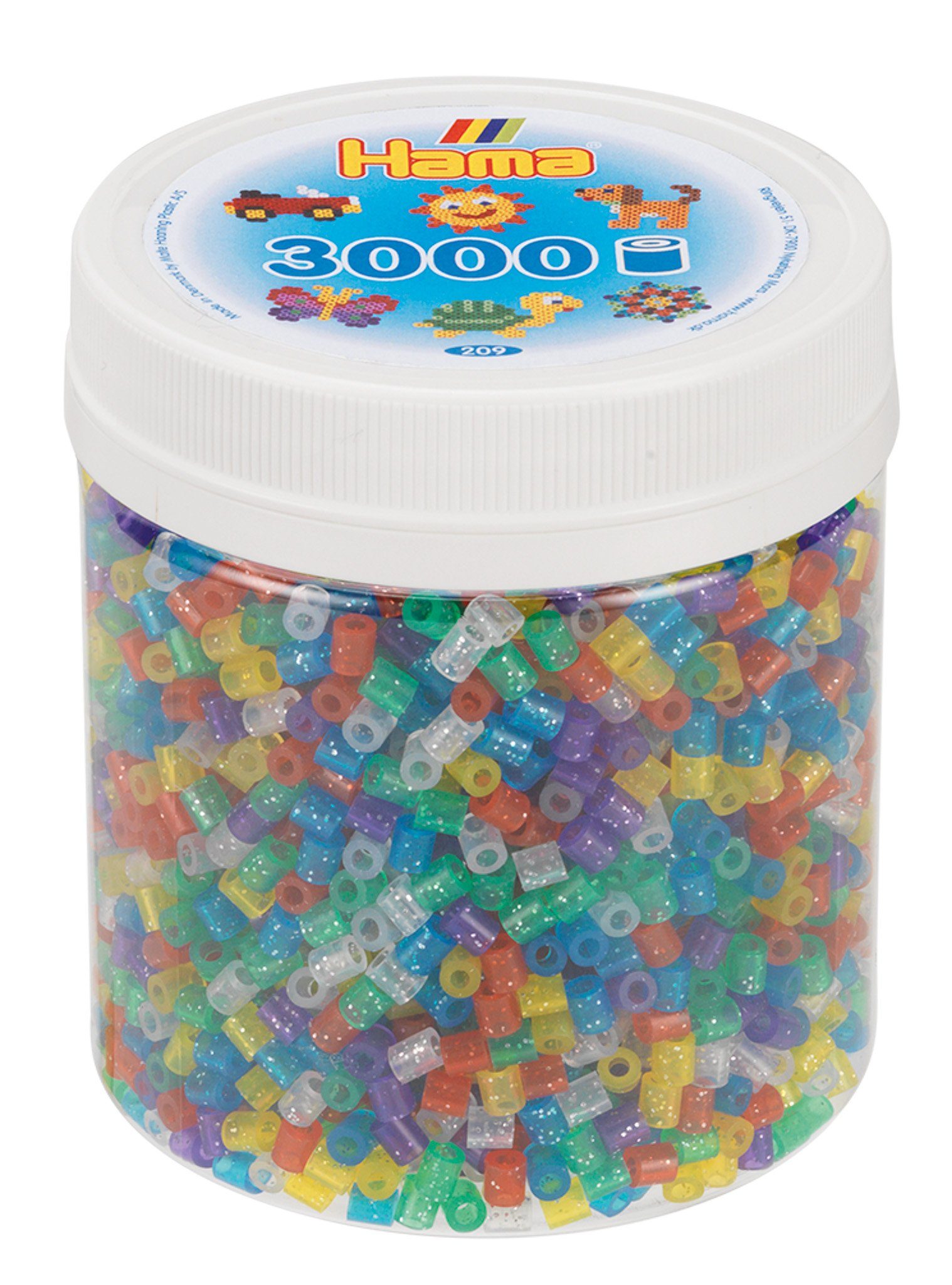 Dan Import Bügelperlen Bügelperlen 20954 HAMA Dose 3.000 Perlen Glitter ...