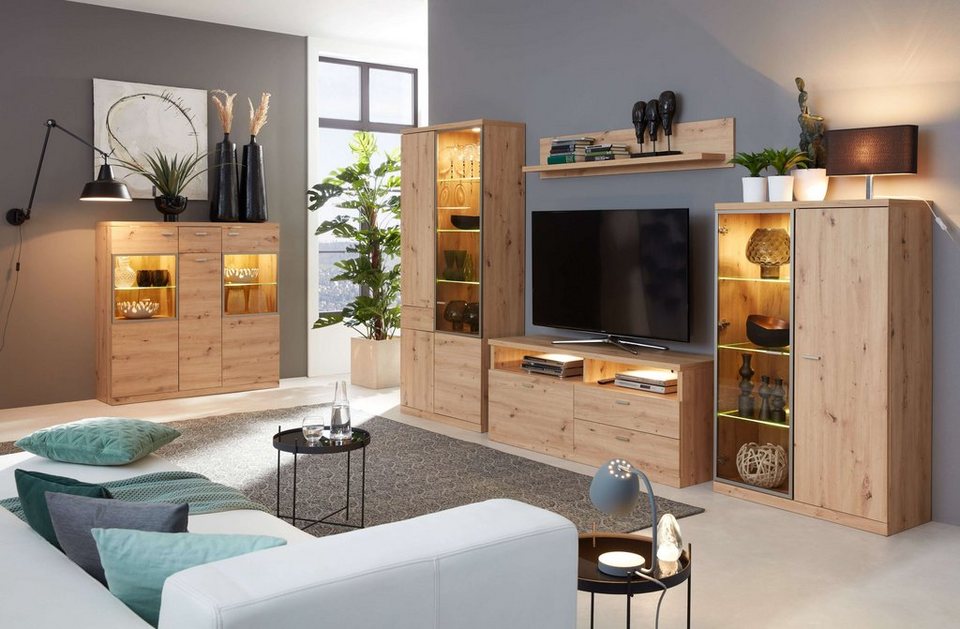 Newroom Vitrine Luton Vitrine Artisan Eiche Modern Landhaus