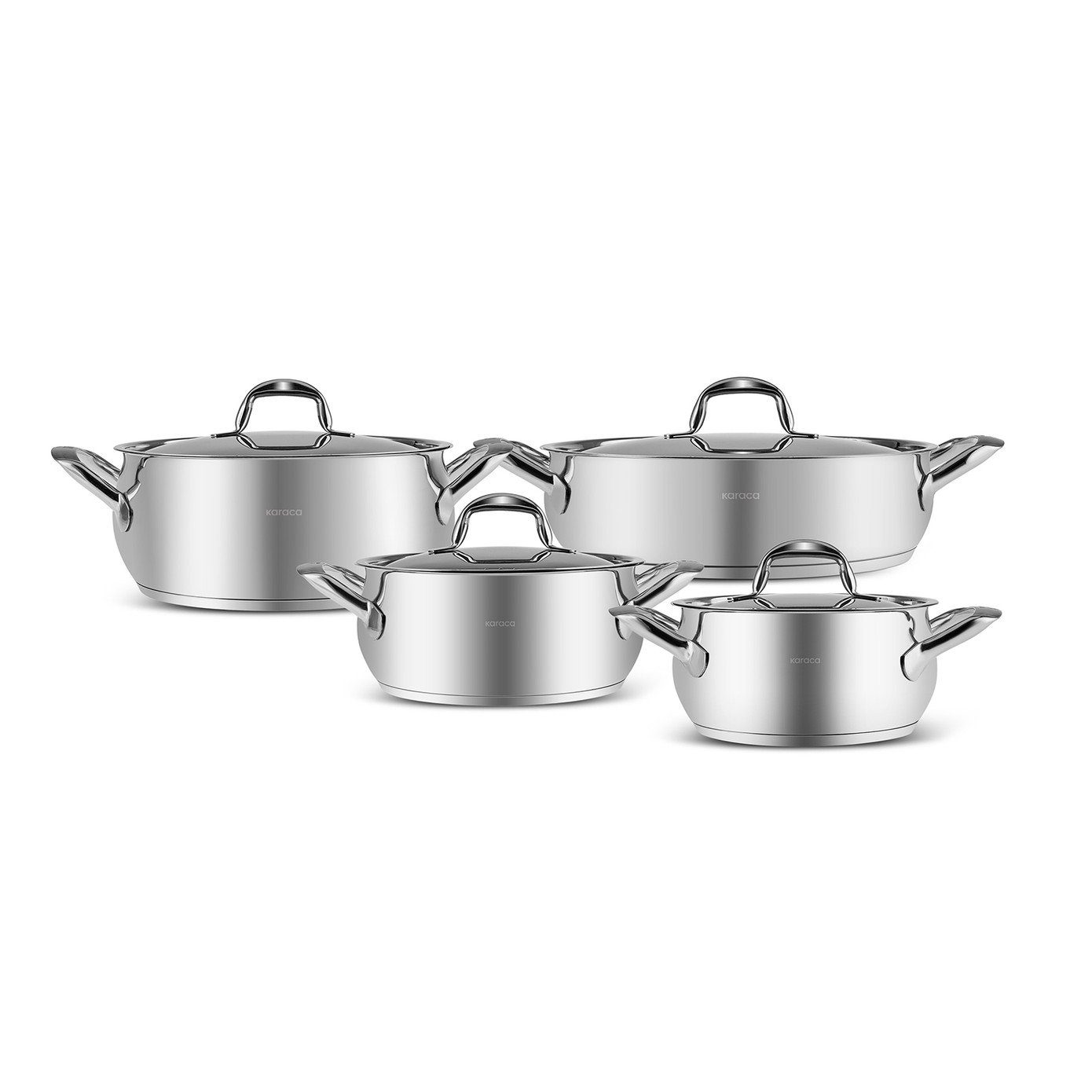 Karaca Topf Set Edelstahl Creme Kochgeschirr Set 7 Teilig Otto