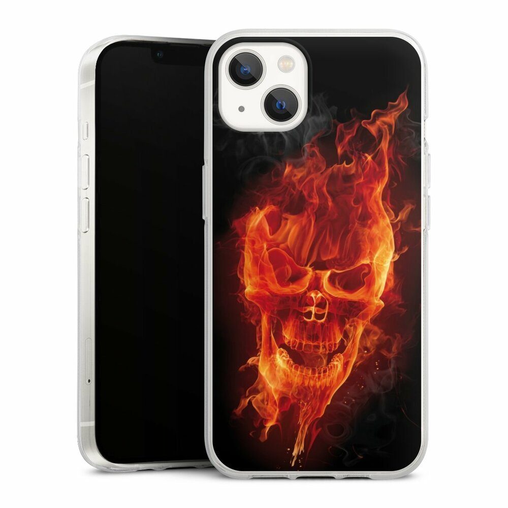 Deindesign Handyhülle Totenkopf Feuer Schädel Burning Skull Apple