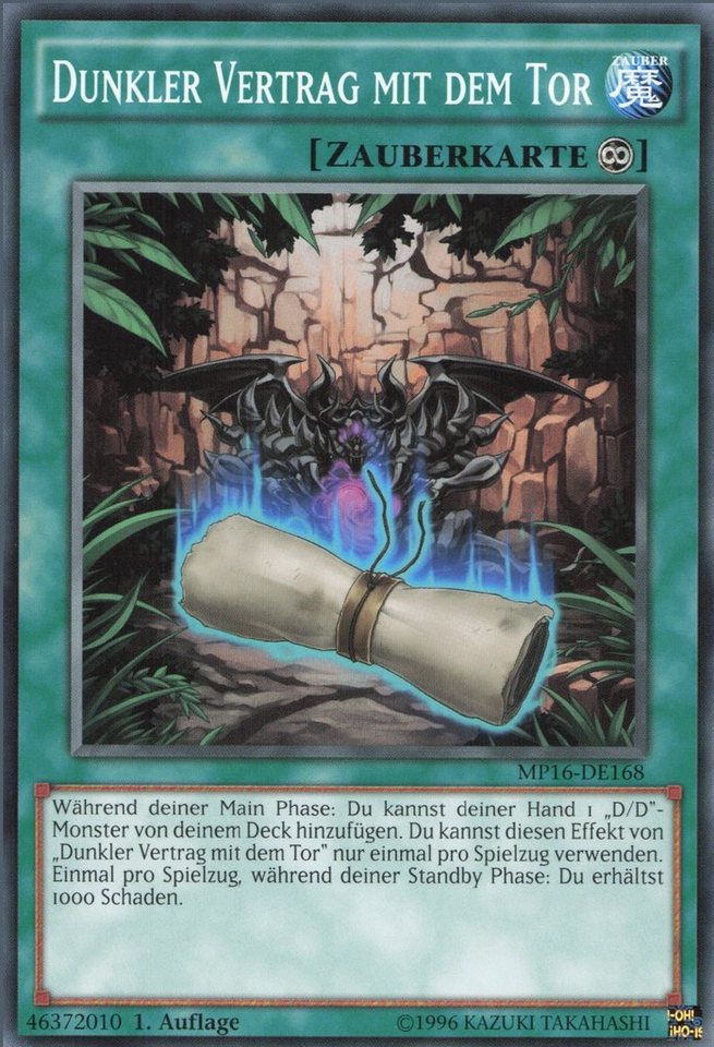 Recollectibles Sammelkarte Yugioh Karte Dunkler Vertrag Mit Dem Tor