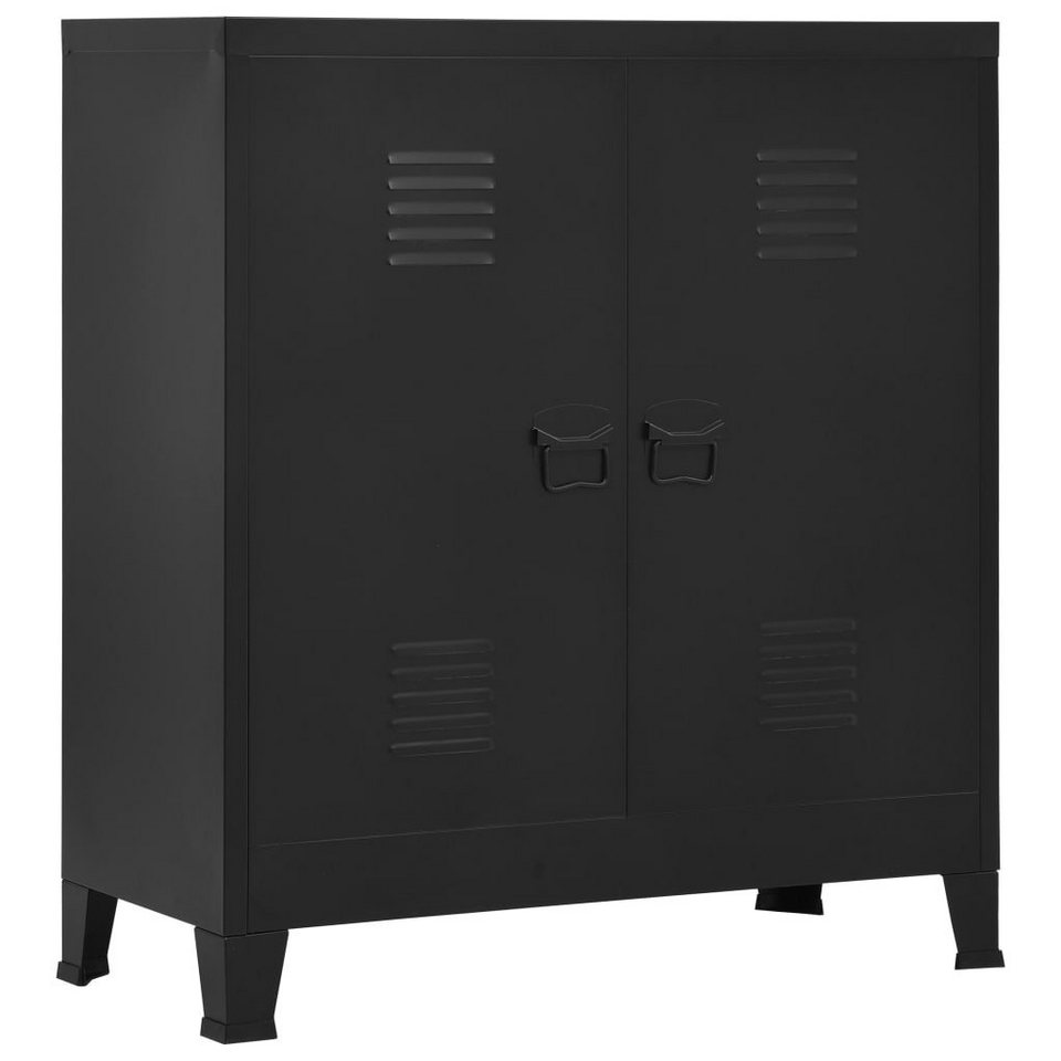 Möbelando Spind 3010959 Aus Metall In Schwarz Mit 2 Türen Und 3