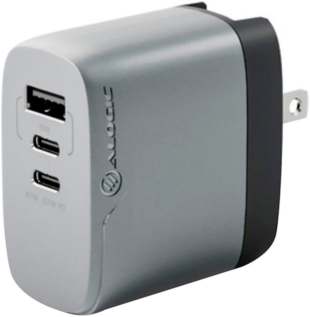ALOGIC Alogic Reiseladegerät 2x USB-C+USB (67W) Ladestation USB-Ladegerät (USB-C+USB, 67 Watt ...
